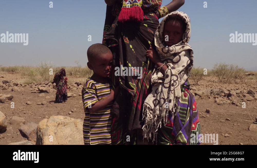 Issa tribe family, Afar region, Yangudi Rassa National Park, Ethiopia ...