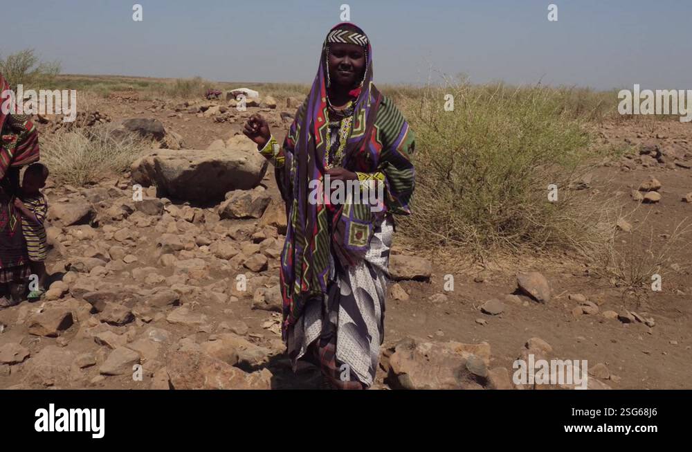 Issa tribe woman, Afar region, Yangudi Rassa, Ethiopia Stock Video ...