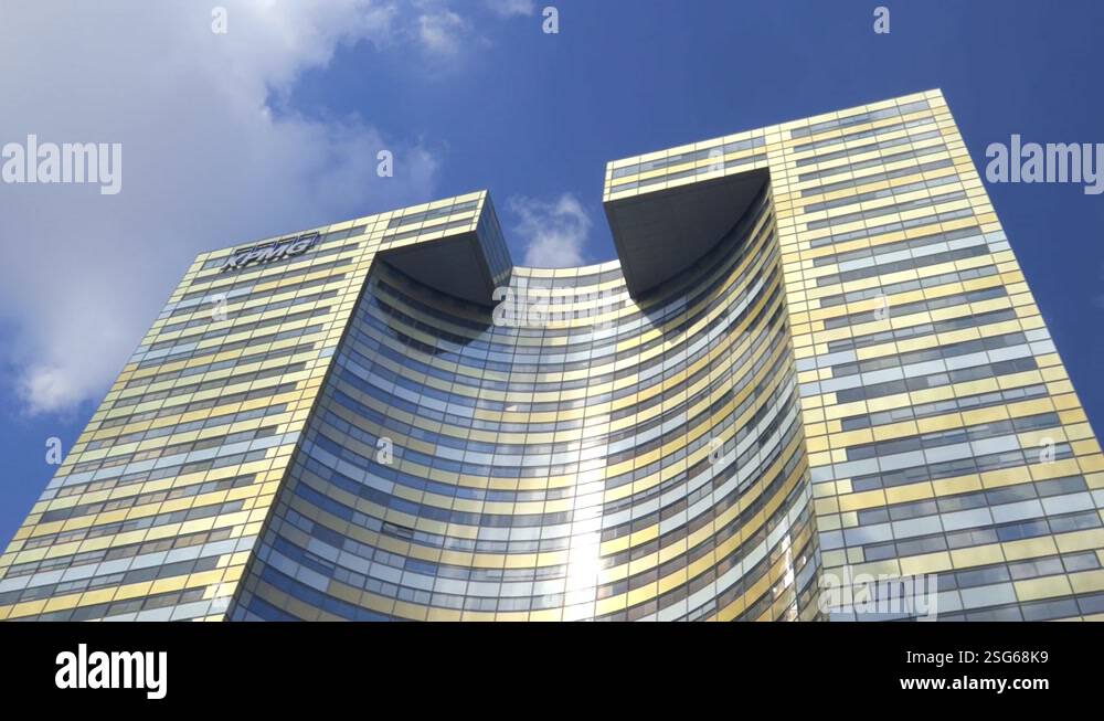 KPMG tower, also known as the Tour Eqho, in la Defense in Paris, France ...