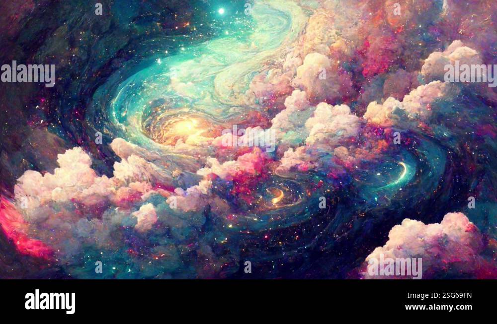 Space Nebula Colorful video moving stars space rotation nebula ...