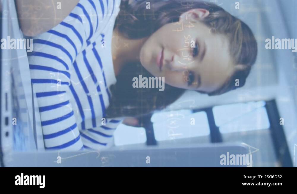 Animation of mathematical formulas over students using computers Stock ...