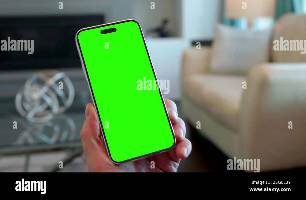 iPhone Pro, Dynamic Island Cutout, Green Screen Mockup Up Hand Held ...