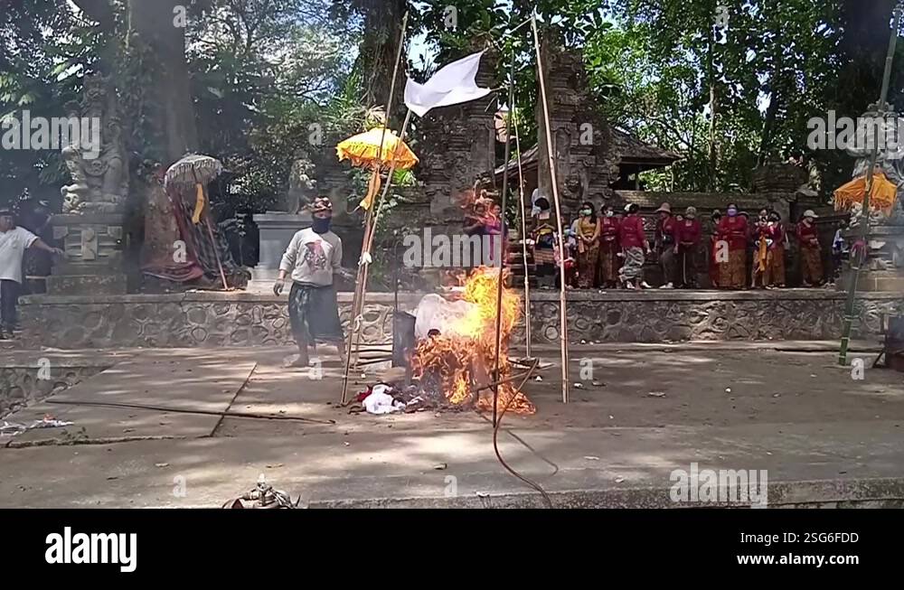 Cremator Burning Coffin on Fire Smoke Blowing Funeral Cremation ...