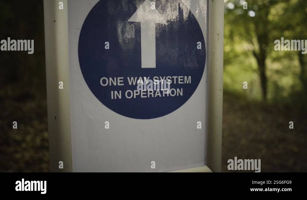 One Way System In Operation Sign With Upward Arrow At The Kennall Vale ...