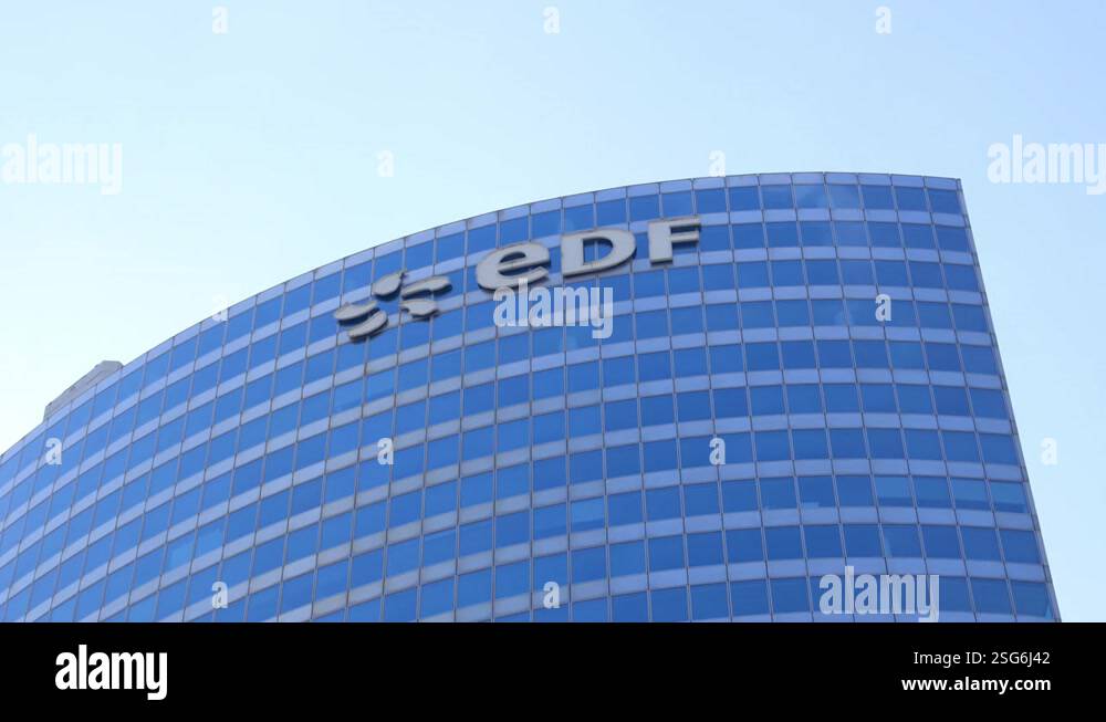 Tour EDF tower in La Defense business district in Paris, France Stock ...