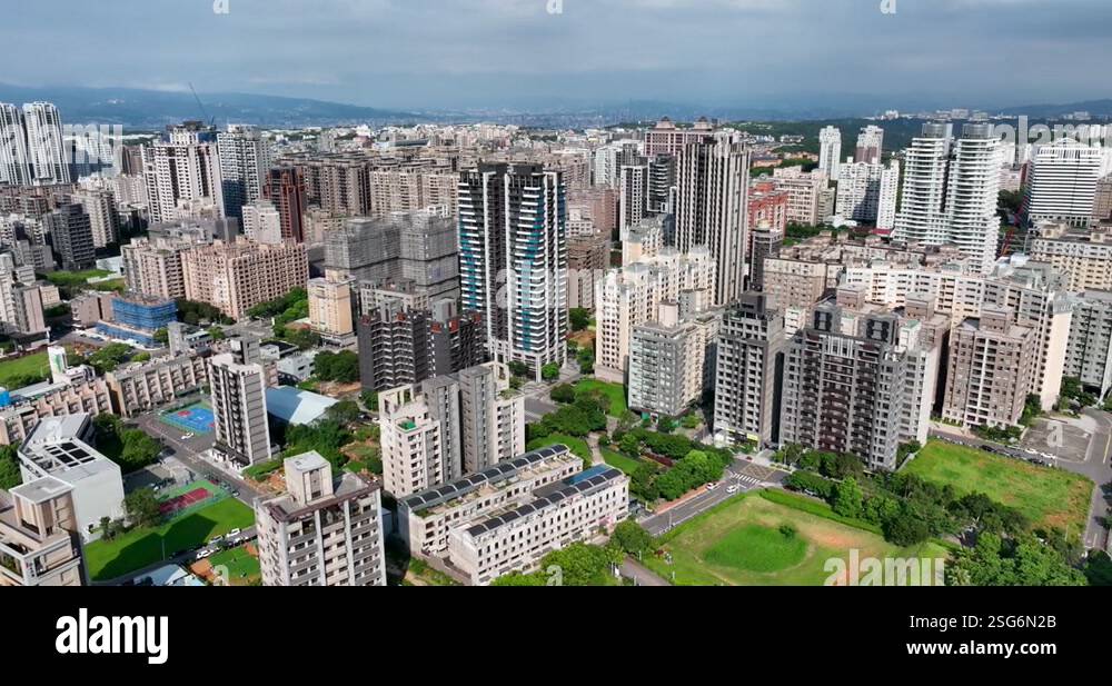Linkou, Taiwan 12 July 2022: Top view of residential district in Lin ...