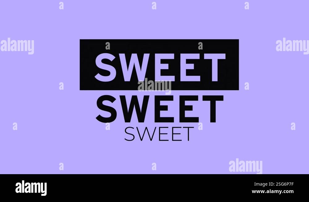 Animation of sweet text on blue background Stock Video Footage - Alamy