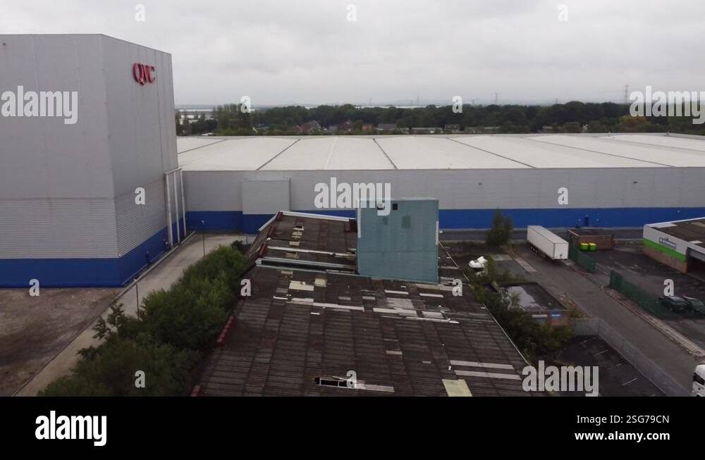 QVC television shopping network warehouse distribution centre aerial ...