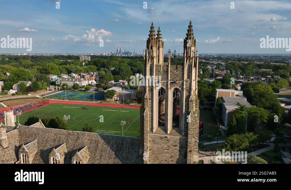 Old gothic style academic building on Saint Joseph's University campus ...