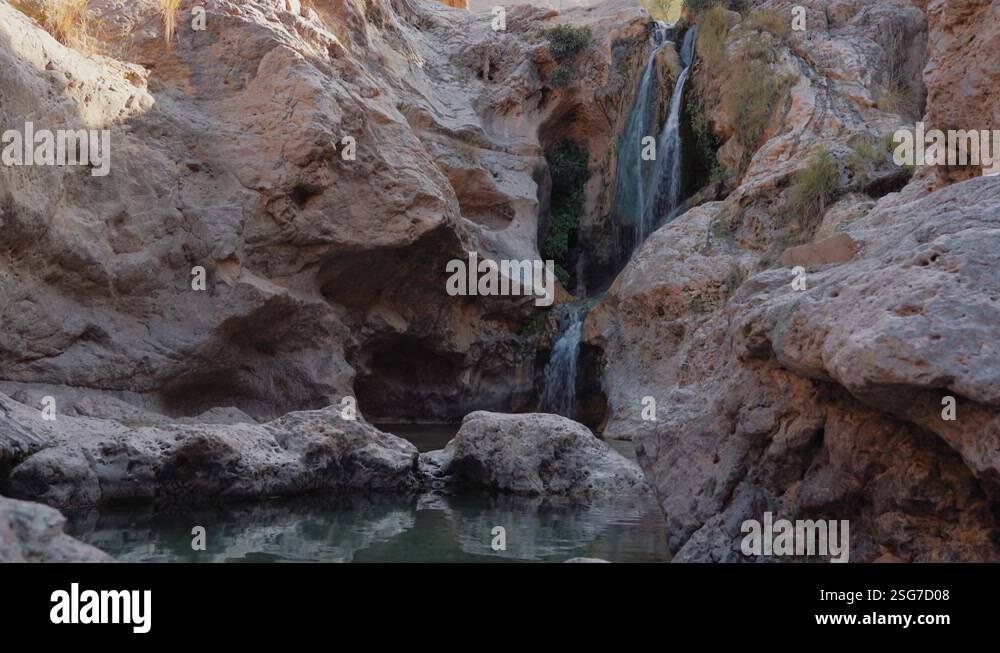 Inside Wadi Tiwi And Waterfall, Oman Stock Video Footage - Alamy