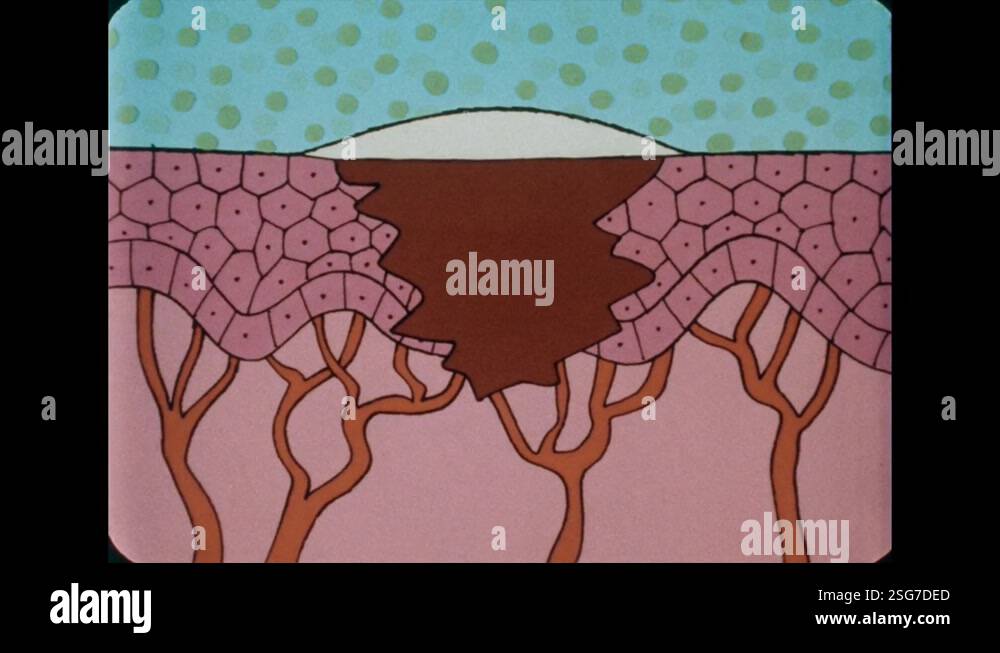 1990s: Animation - microscopic illustration of skin with blister. Boy ...