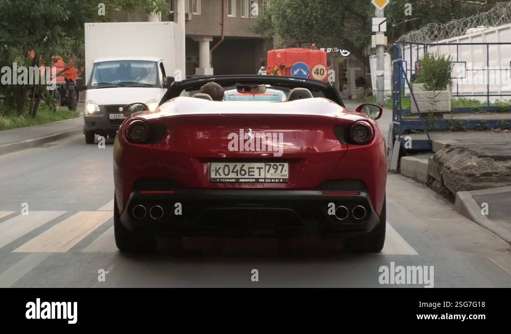 Moscow, Russia - CIRCA 2022: beautiful red coupe cabriolet of red color ...