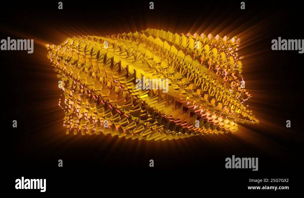 Abstract background 3D animation shiny futuristic object transforming ...