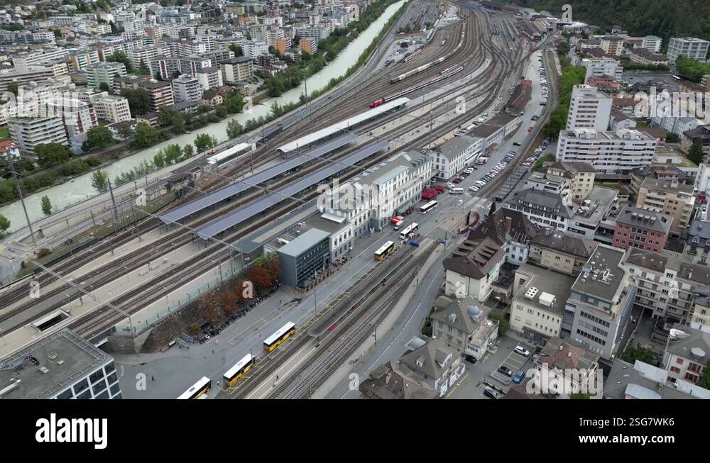 On the right side is the city of Brig and on the left side is the city ...