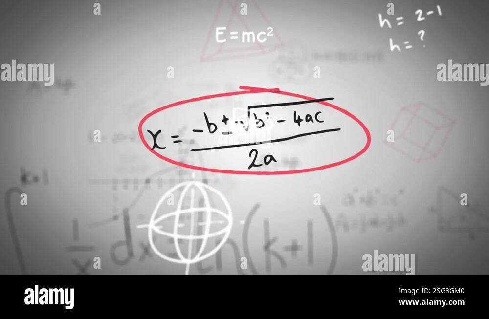 Animation mathematical equations and geometric shapes with diagrams ...