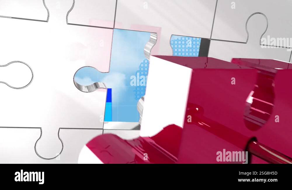 Animation of key in jigsaw puzzle over multiple graphs and moving ...