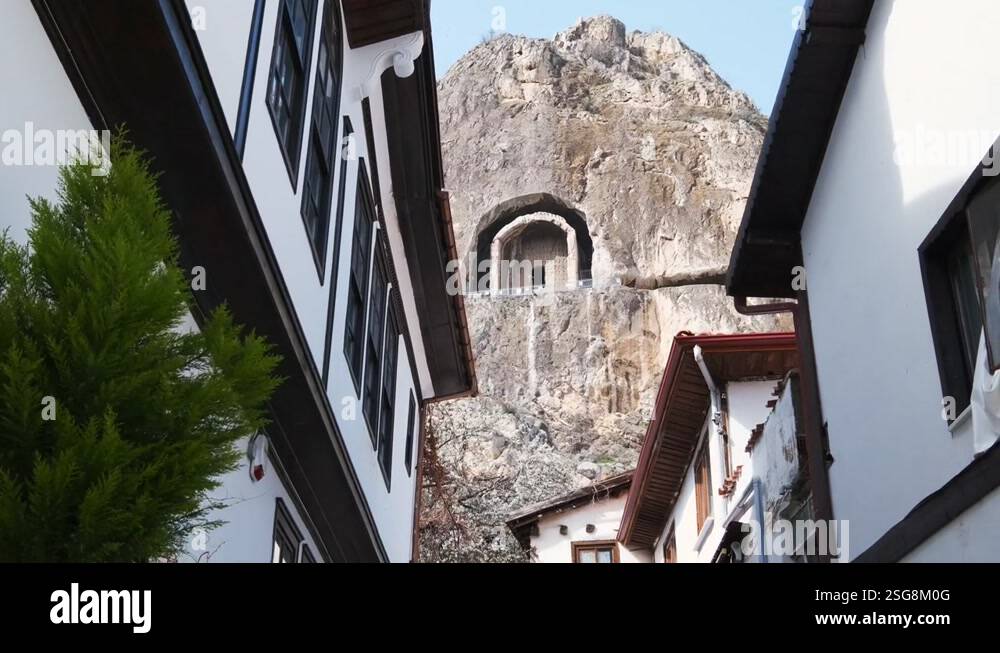 Tombs of the kings of Pontus in Amasya. 4K Footage in Turkey Stock ...