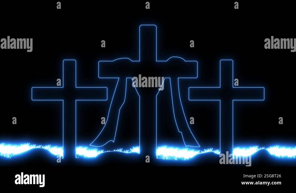 The cross of Jesus Christ in the midst of the cross of thieves. Three ...