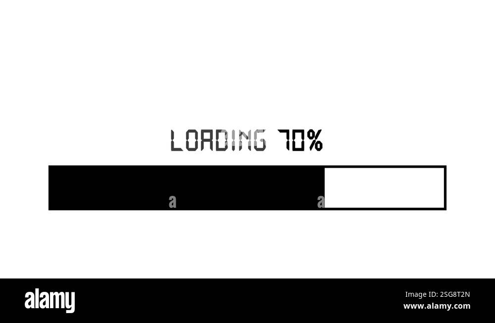 Loading bar animation from 0 to 100% loading on white background and ...