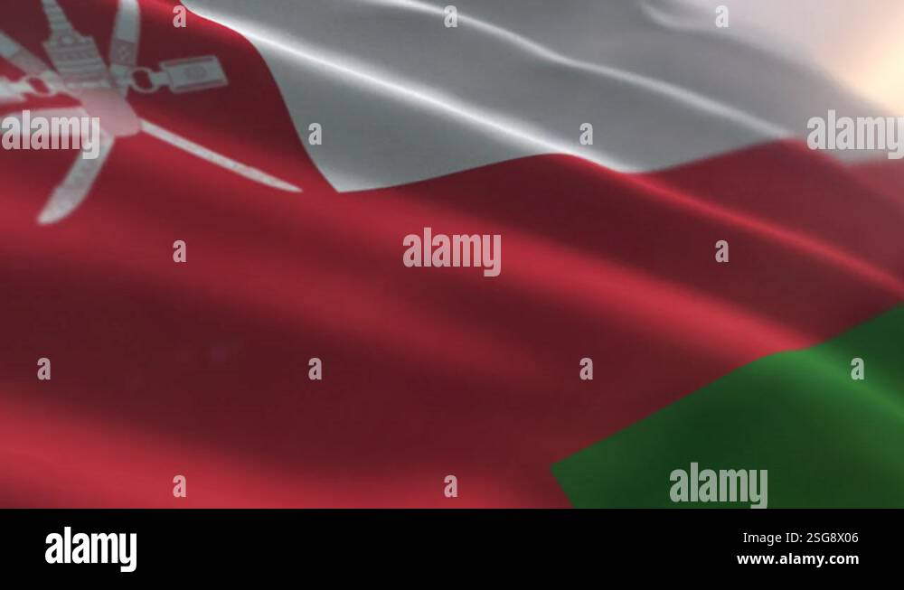 Flying Oman Sultanate Official Flag With Dagger And Two Swords National ...