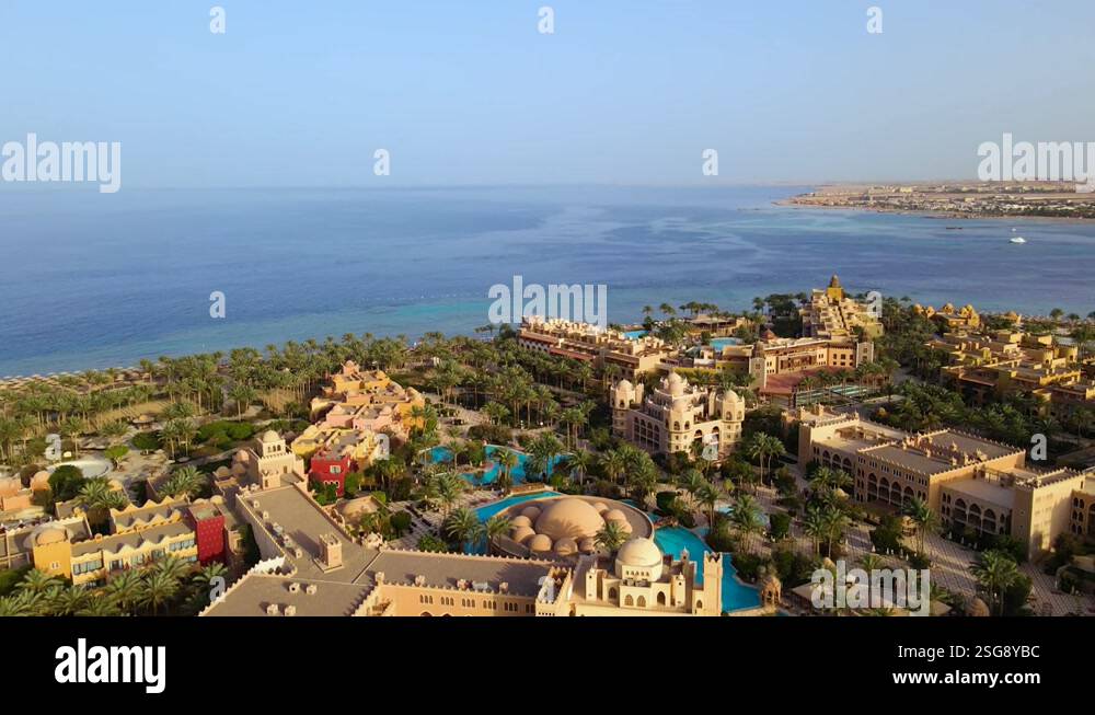 Al Hurghada beach town and resort in Egypt as viewed from the sky Stock ...