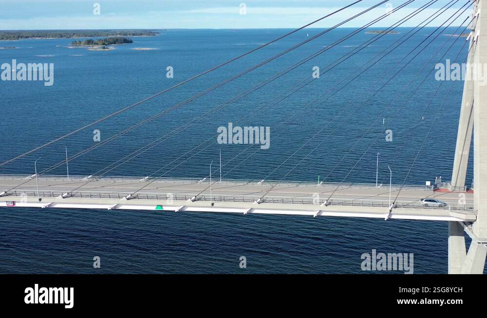 Flying Away From A Big Bridge - Replot Bridge Stock Video Footage - Alamy