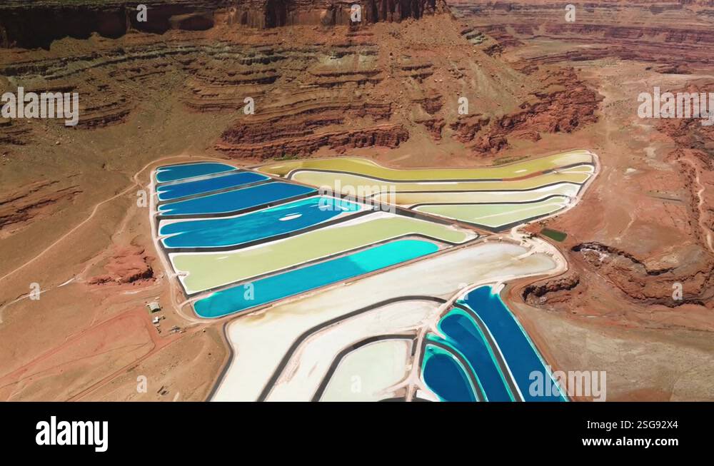 Cane Creek Potash Mine Ponds With Canyonlands Landscape At Summer In ...