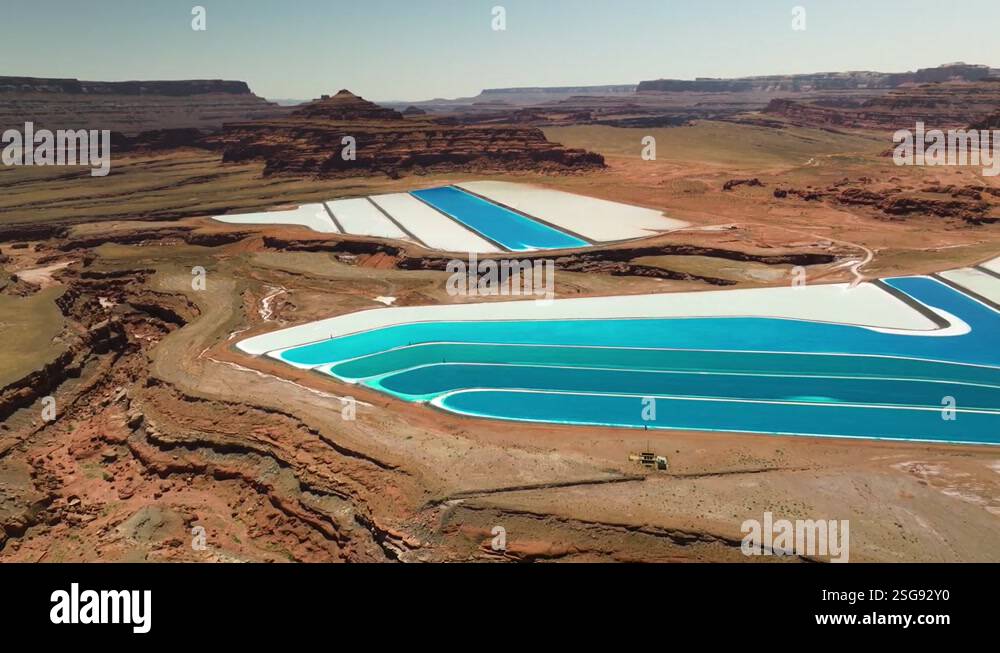 Moab Potash Mine And Evaporation Ponds In The Desert In Utah, USA ...