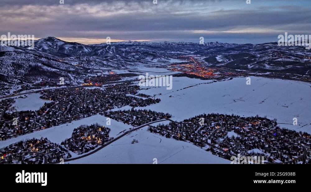 Park City Utah Aerial v33 drone fly above snyderville neighborhood ...