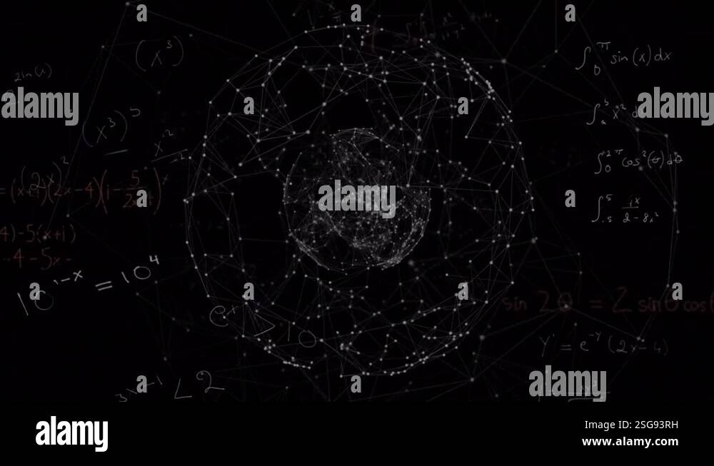 Animation globe connections mathematical equations Stock Videos ...