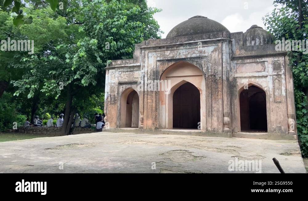 Weathered Stone Gate Located In Lodhi Gardens In New Delhi. Slow Pan ...