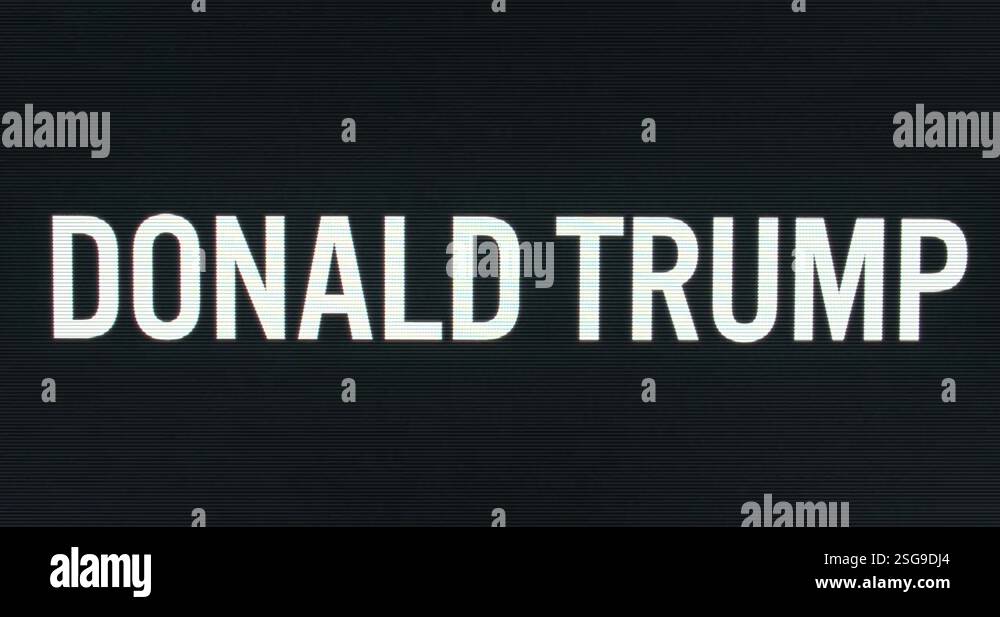 Closeup of Donald Trump being Typed onto Vintage Computer Monitor with ...