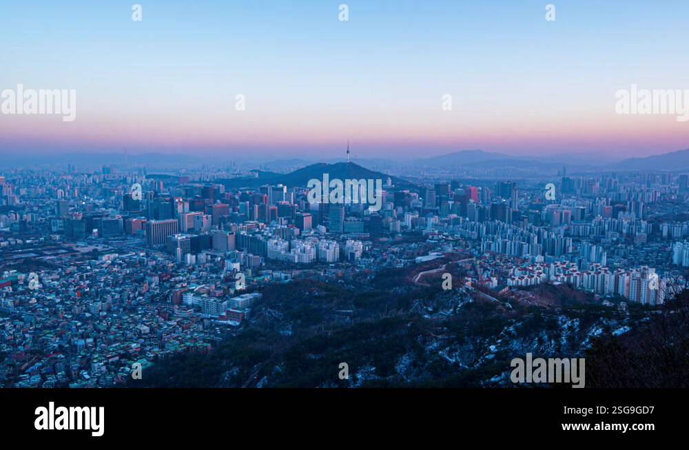 Day to night, Time lapse 4k, winter season,Seoul City South Korea Stock Video Footage - Alamy
