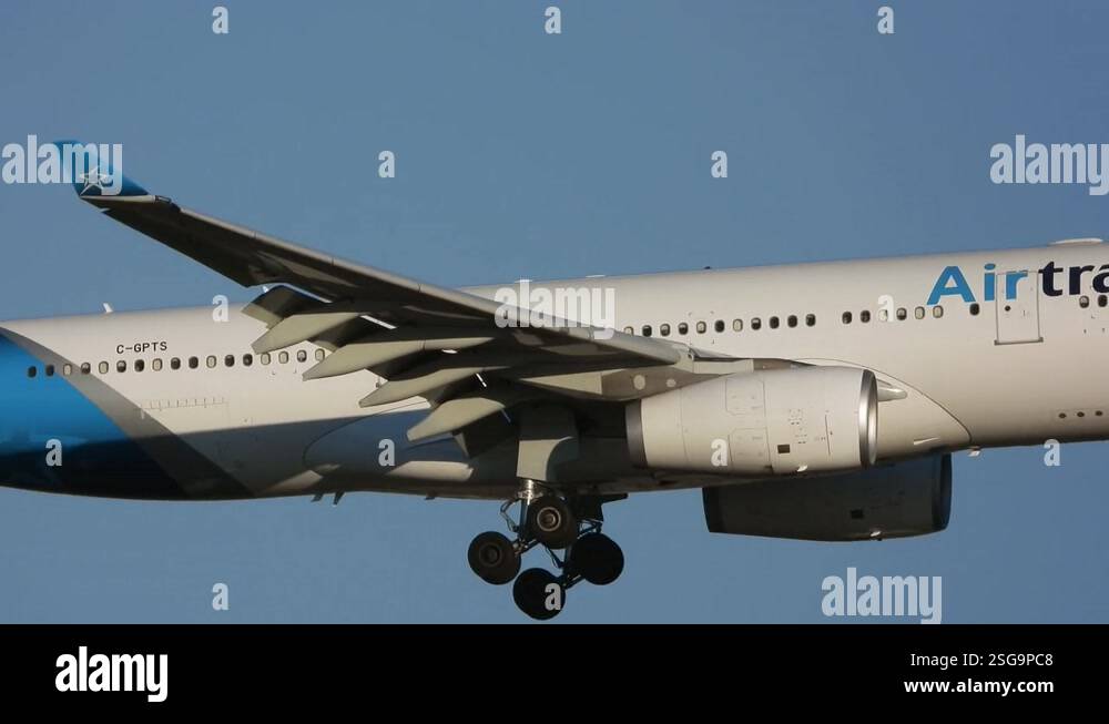 Side View Airtransat Airbus A330 With the Landing Gear Down on Approach ...