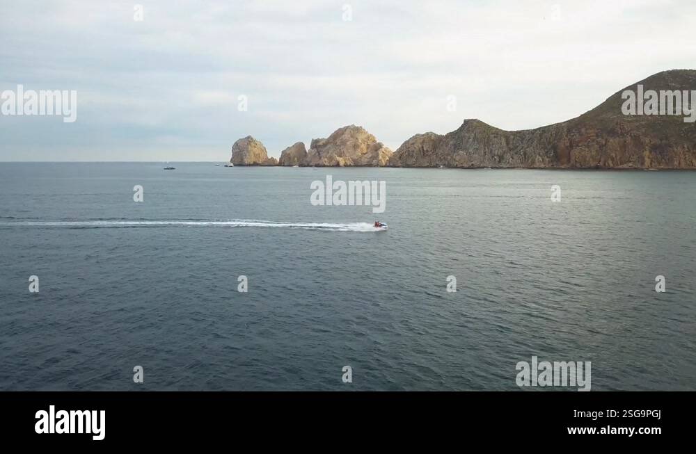 Panning view of beautiful rocky hills of the famous Arch landmark in ...