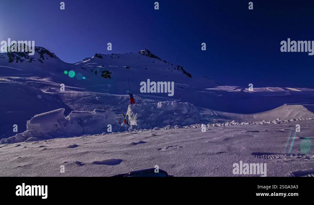 Building a snow castle with ramps for big air ski and snowboarding ...