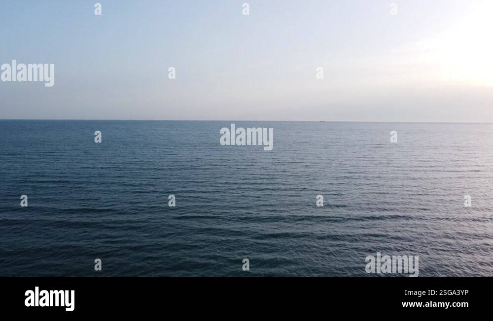 Ocean View Frame Fill during Golden Hour, Forward Aerial Flight Stock ...