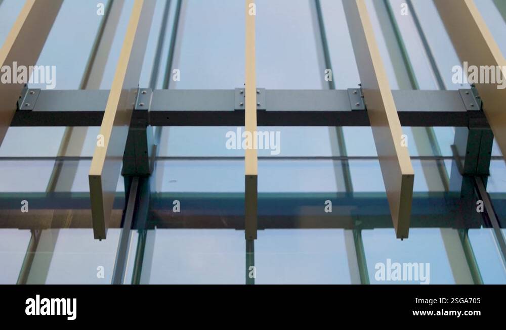 Modern architectural window frame close up details of steel and ...