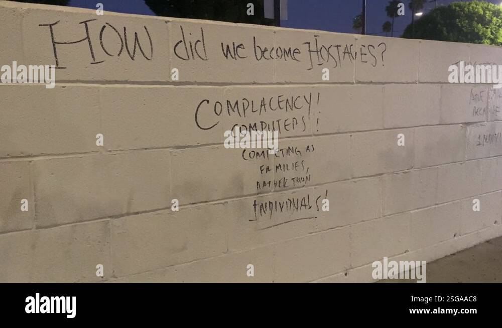 Handwritten Words On The Wall In The City Of Los Angeles In California ...