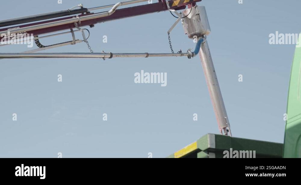 Suction Probe goes Down in a Truck to take sample of grapes for wine ...