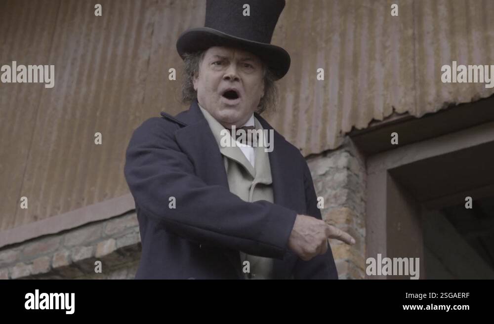 19th Century Victorian Gentleman gives a speech outside - politician ...