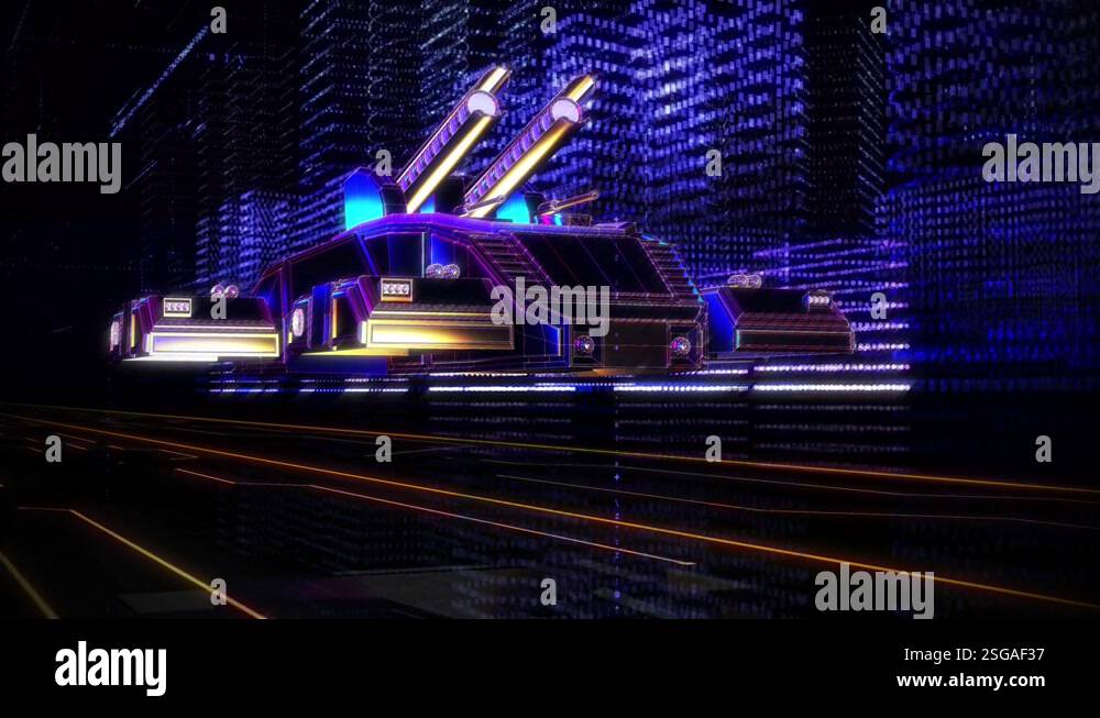 Artificial Cyber Tank Vehicle Breaking Through Firewall In Digital ...