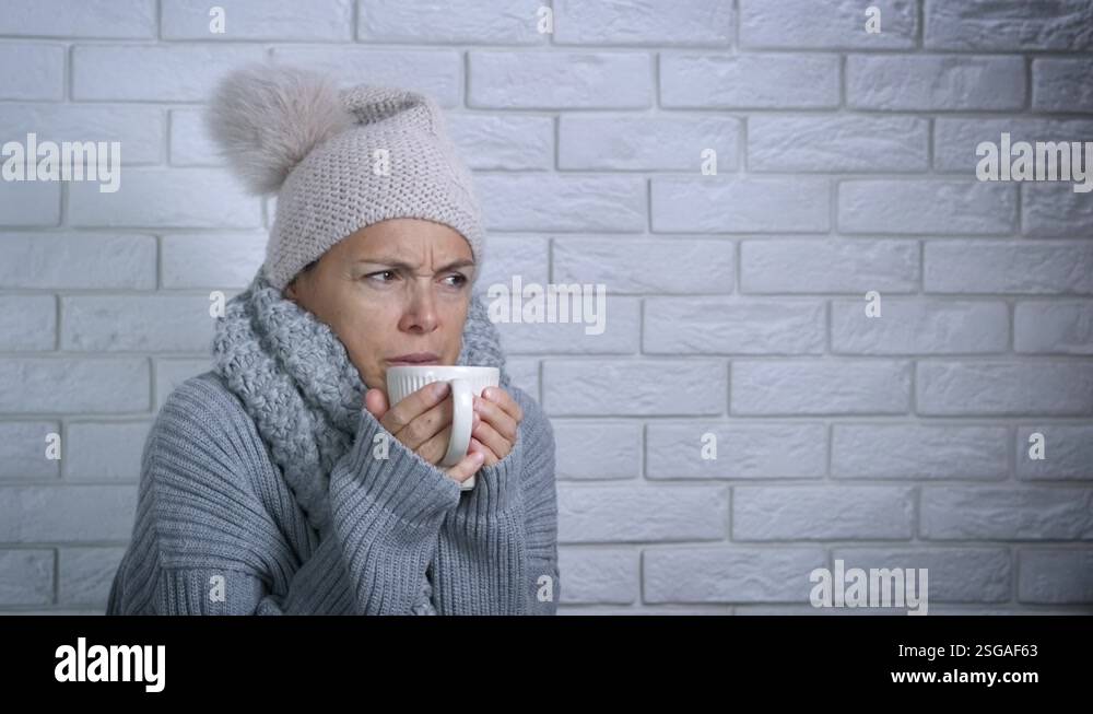 Feel freeze with hot cup Stock Video Footage - Alamy