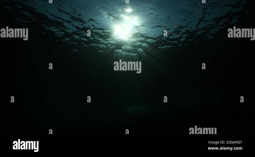 sun ray and sun beam underwater slow ocean scenery for background Stock ...