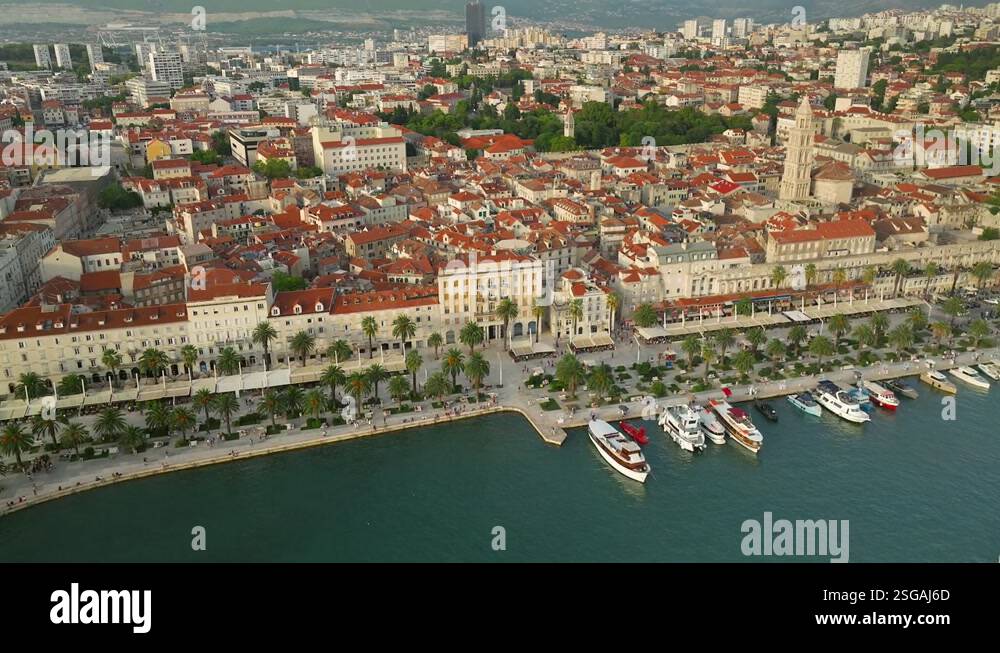 Aerial view of Split, Croatia Stock Video Footage - Alamy