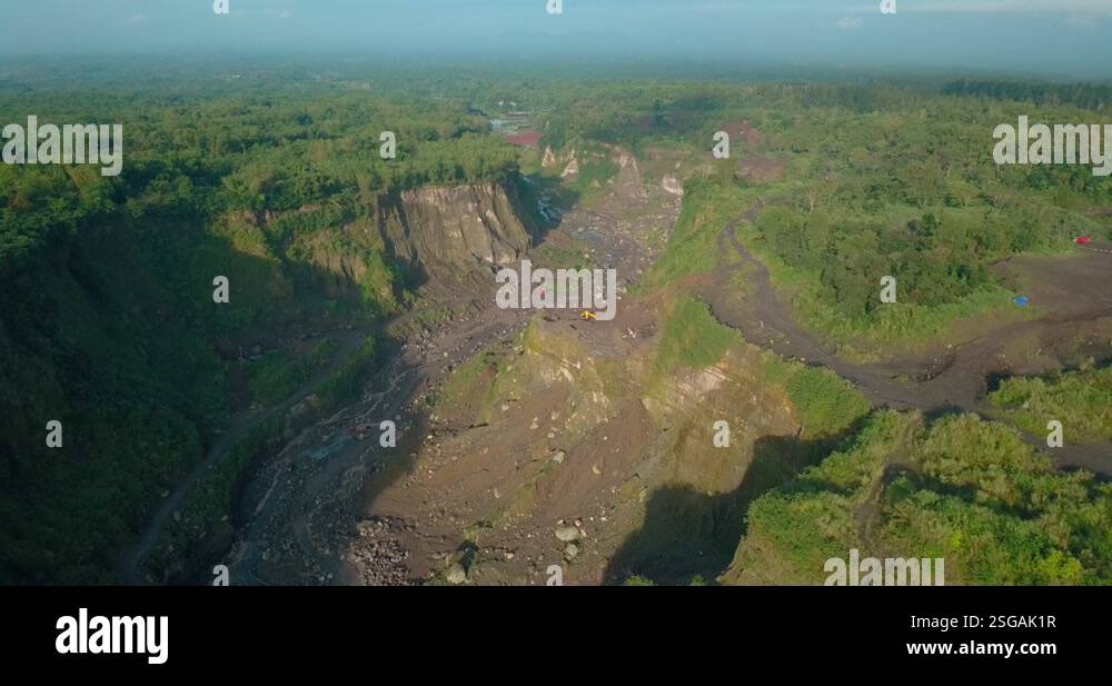 Slope of volcano that have Big valley as a path for lava flows when a ...