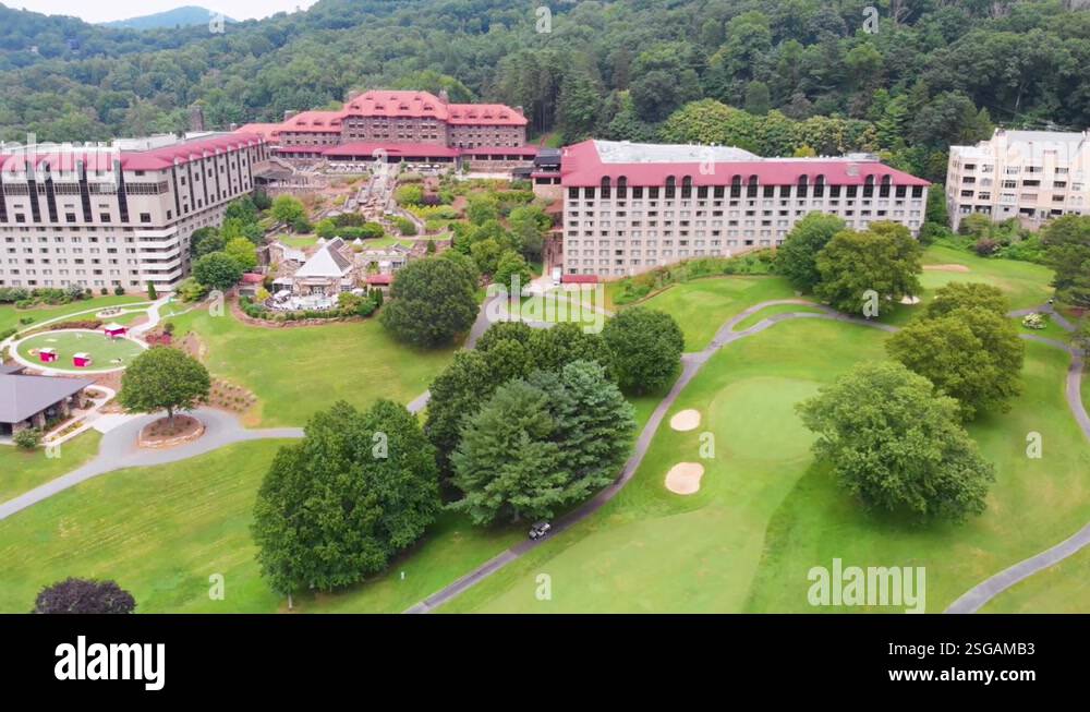 4K Drone Video of Convention Center, Spa and Golf Course at Historic ...