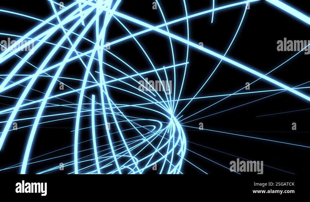 3D Streamline Geometries Drawing Blue VJ Loop Animation Background ...