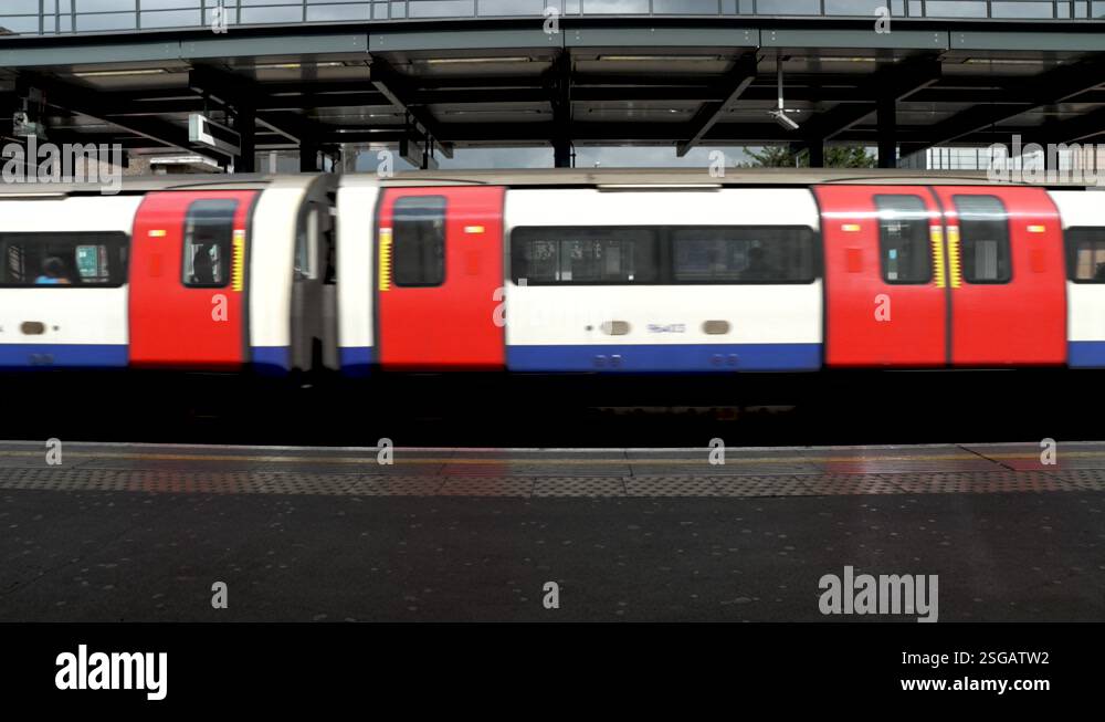 Wembley Park Underground jubilee line passing to right in London ...