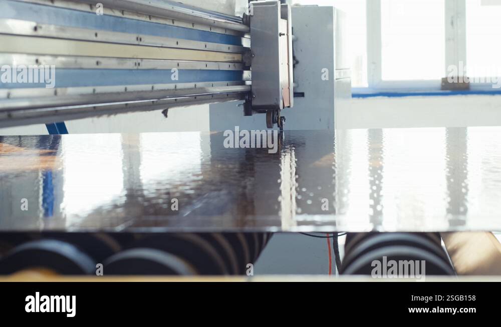 Carved table over cutting of flat glass work. cutting of float Stock ...